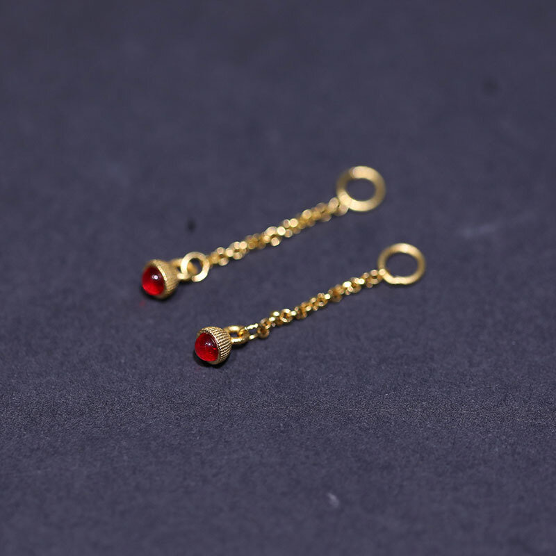 Аксессуары из красного корунда/зеленого шпинеля, браслеты и ожерелья из серебра S925 с золотым покрытием, DIY разделительные бусины, полуфабрикаты