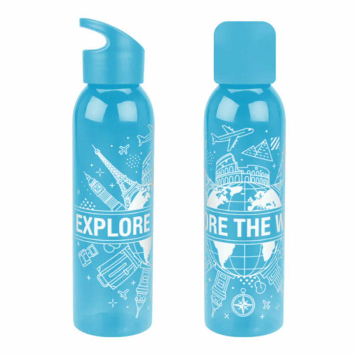 Бутылка для воды «Путешествие. Explore the world» (голубой)