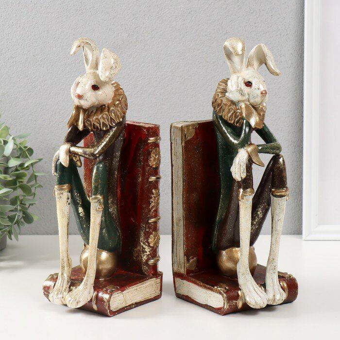 Держатель - подставка для книг «Придворные зайцы», набор 2 шт, 25×10×30.5 см