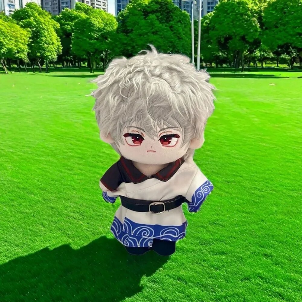 20cm милые мягкие игрушки аниме Гинтама Саката Гинтоки ; Gintama Sakata Gintoki мягкая игрушка маленькая