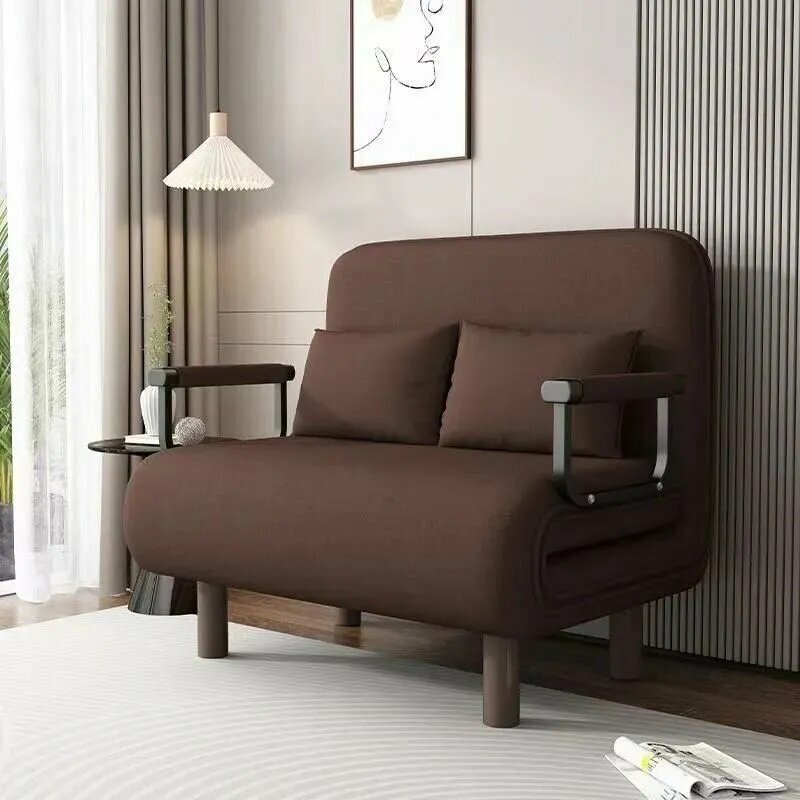 Диван-кровать, механизм Реклайнер, 120х190х28 см, темно-коричневый