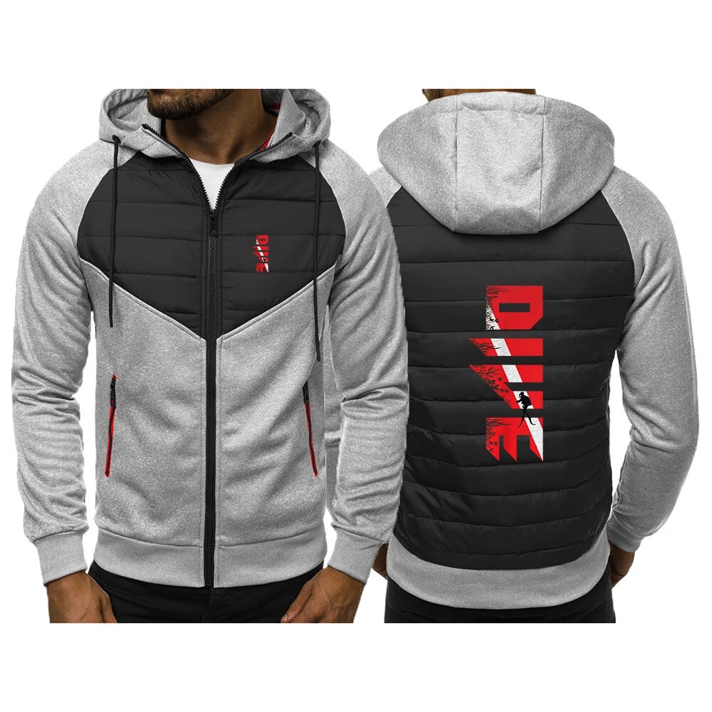 Подводное плавание с принтом флага на пуху для подводного плавания, новинка 2025, Серый, 4XL, 3