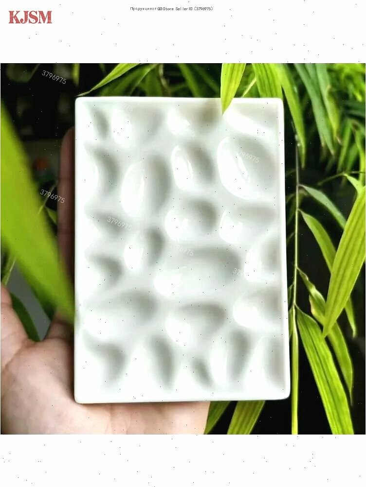 Керамическая палитра, прямоугольный лоток для красок с желобками, материалы для рисования акварелью и гуашью, материалы для художников