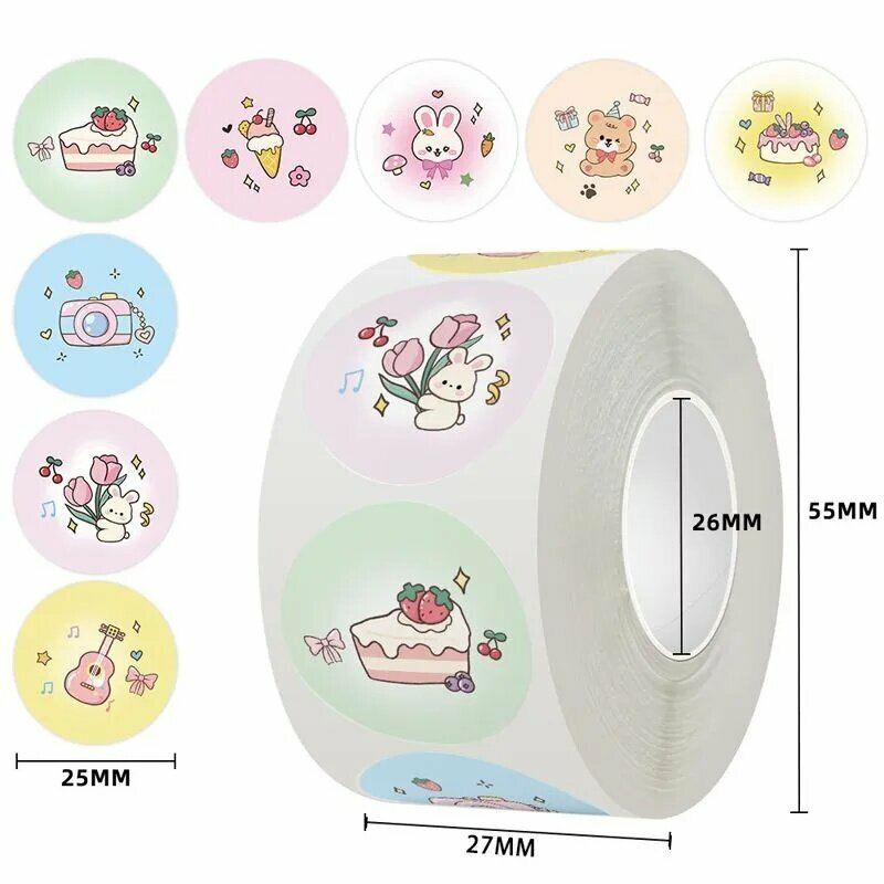 Детские наклейки, 500 шт./рулон