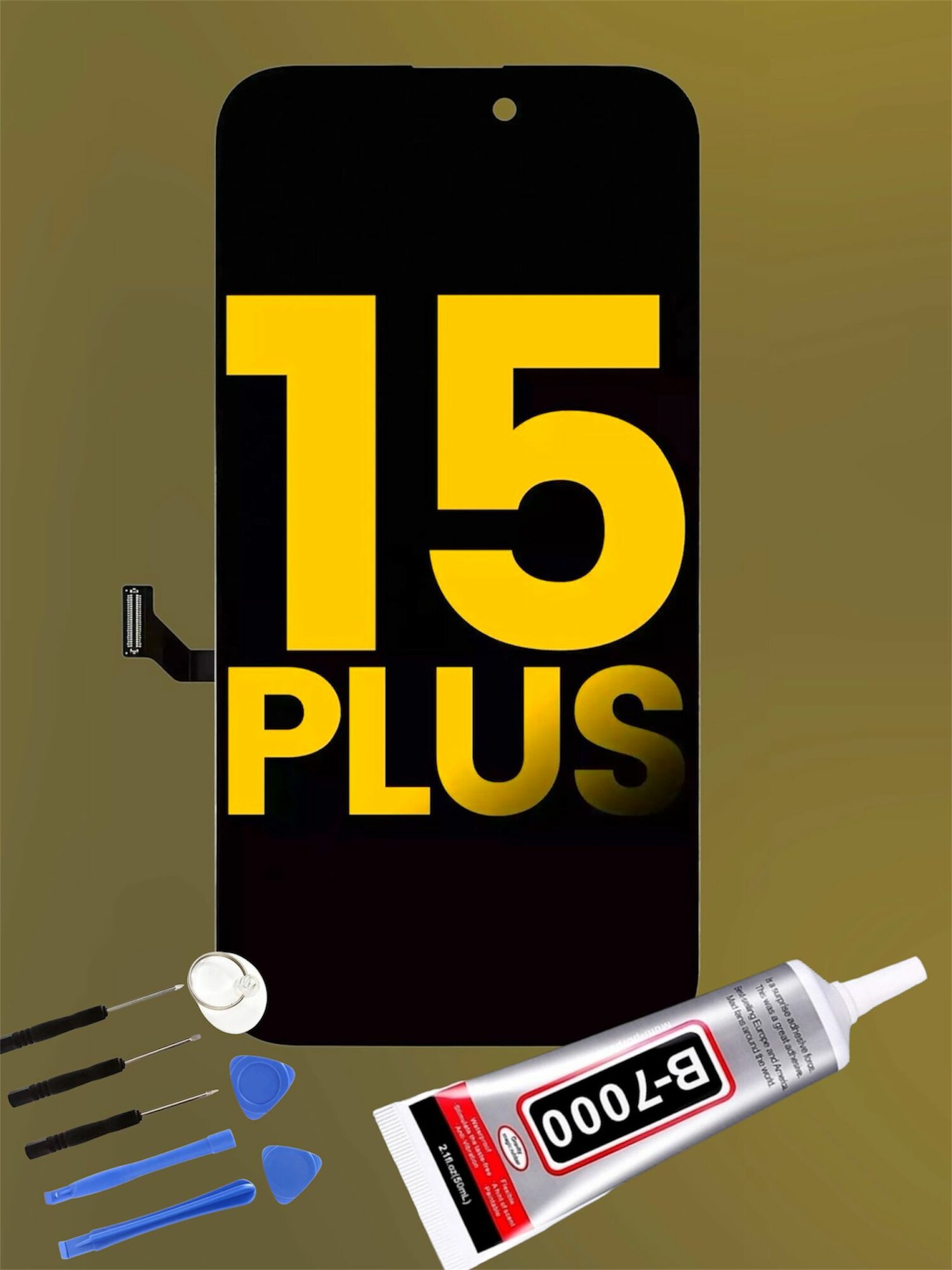 Дисплей для iPhone 15 Plus с тачскрином + клей