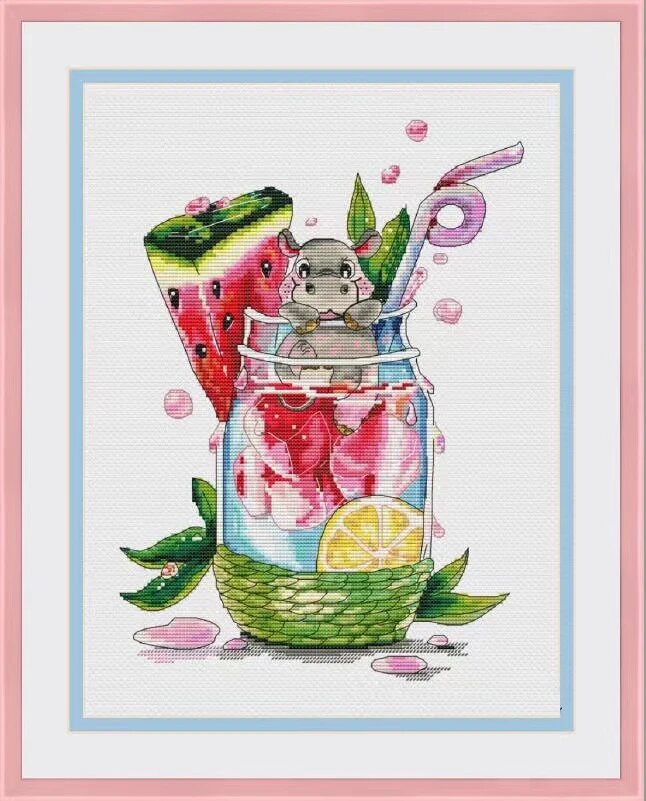 Наборы для вышивки крестом Joy Sunday, белый хлопок Розовый, M1205-1