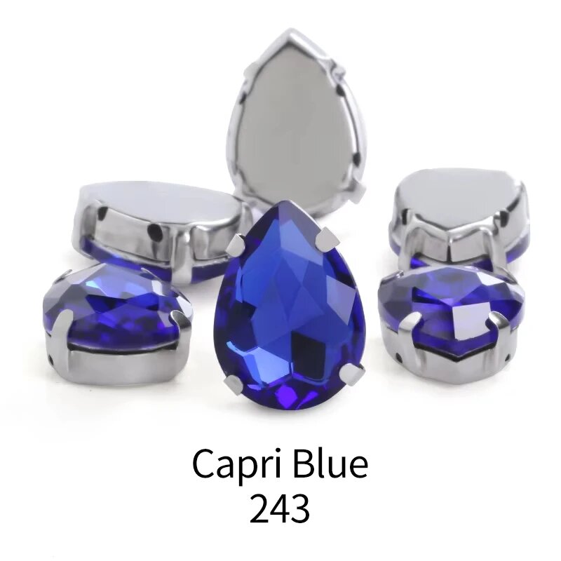 Стразы Capri Blue 243, 7x10 мм, 50 шт