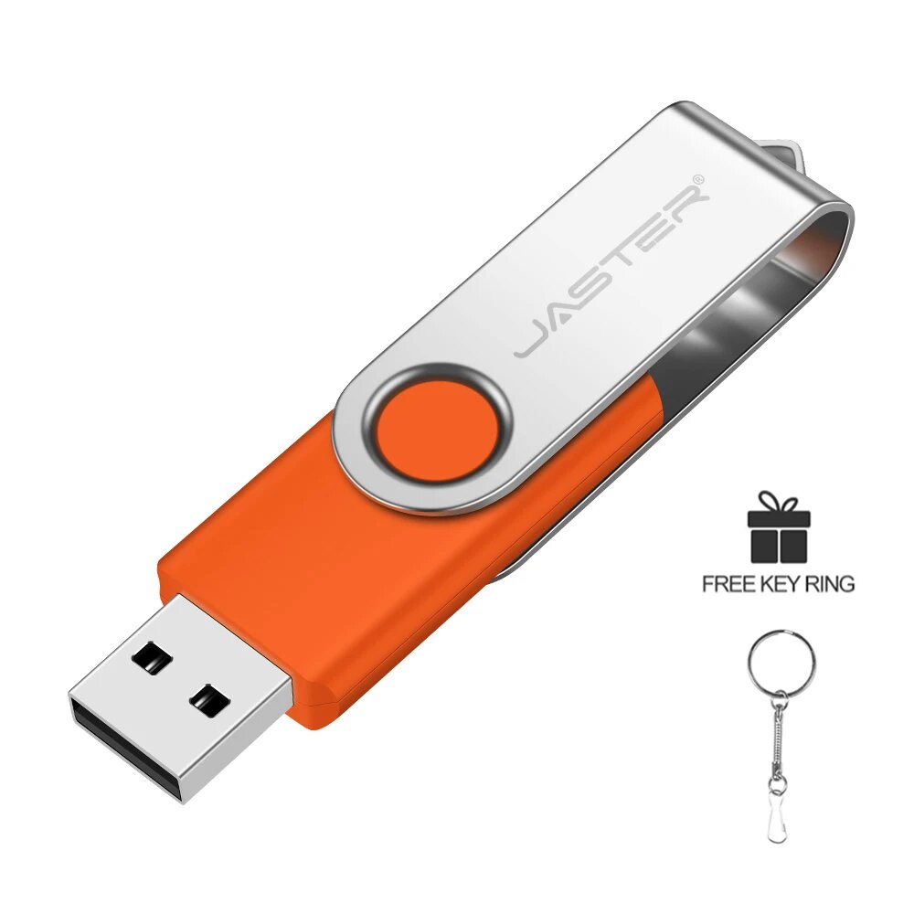 JASTER USB-флешка серебристого цвета 128 ГБ 128 ГБ, Оранжевый