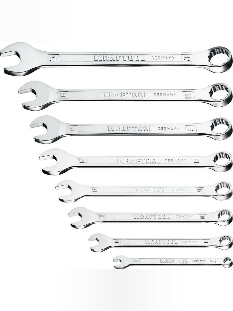 KRAFTOOL 8 шт, 6 - 17 мм, набор комбинированных гаечных ключей 27079-H8C_z01