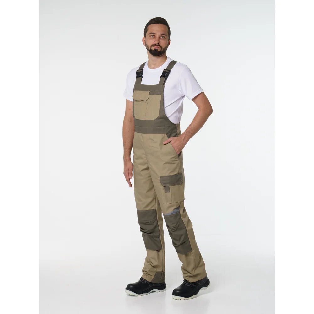 Полукомбинезон рабочий мужской Эпицентр №116 бежевый, хаки, СОП, ткань Канвас