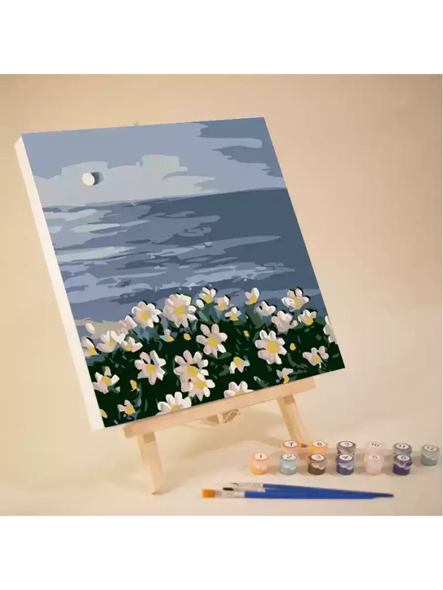 Картина маслом DIY - Ромашка, 20x20см, набор