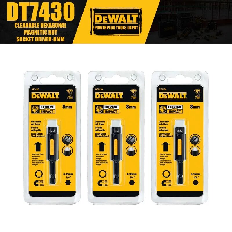 DEWALT DT7430 DT7440 DT7450 Очищаемая шестигранная магнитная гайка/гнездо привода инструмента Аксессуары