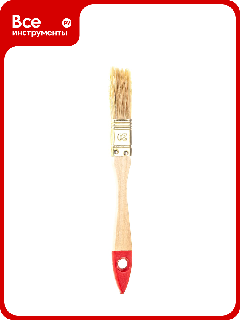 Плоская кисть, светлая щетина, деревянная ручка, 20мм Зубр универсал-оптима 01099-020_z01