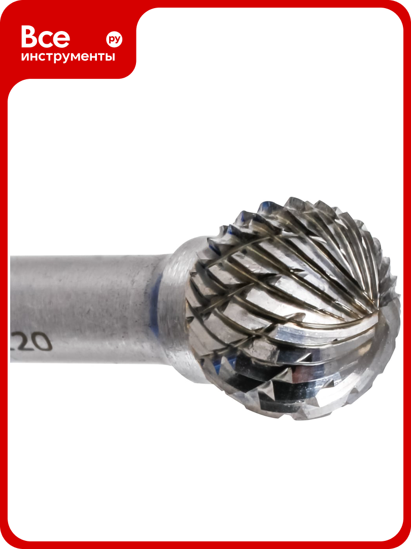 Борфреза твердосплавная NORGAU форма D (12x10,8 мм; хвостовик 6 мм) 077120120 для резьбы по металлу, стали и алюминию