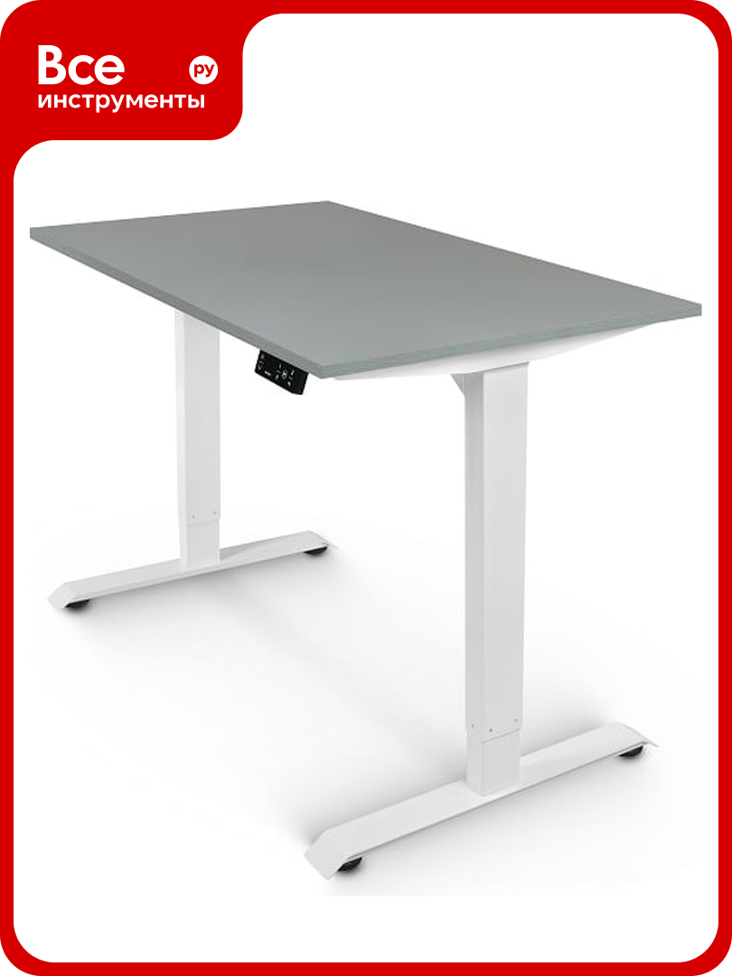 Стол StolStoya BAZALT, регулируемый по высоте с электроприводом, белый, прямоугольный, для работы сидя и стоя 130x60 см