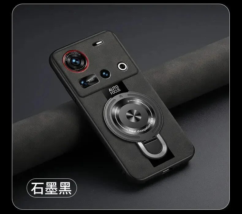 Чехол для nubia Z70 Ultra, черный, MagSafe, овчина