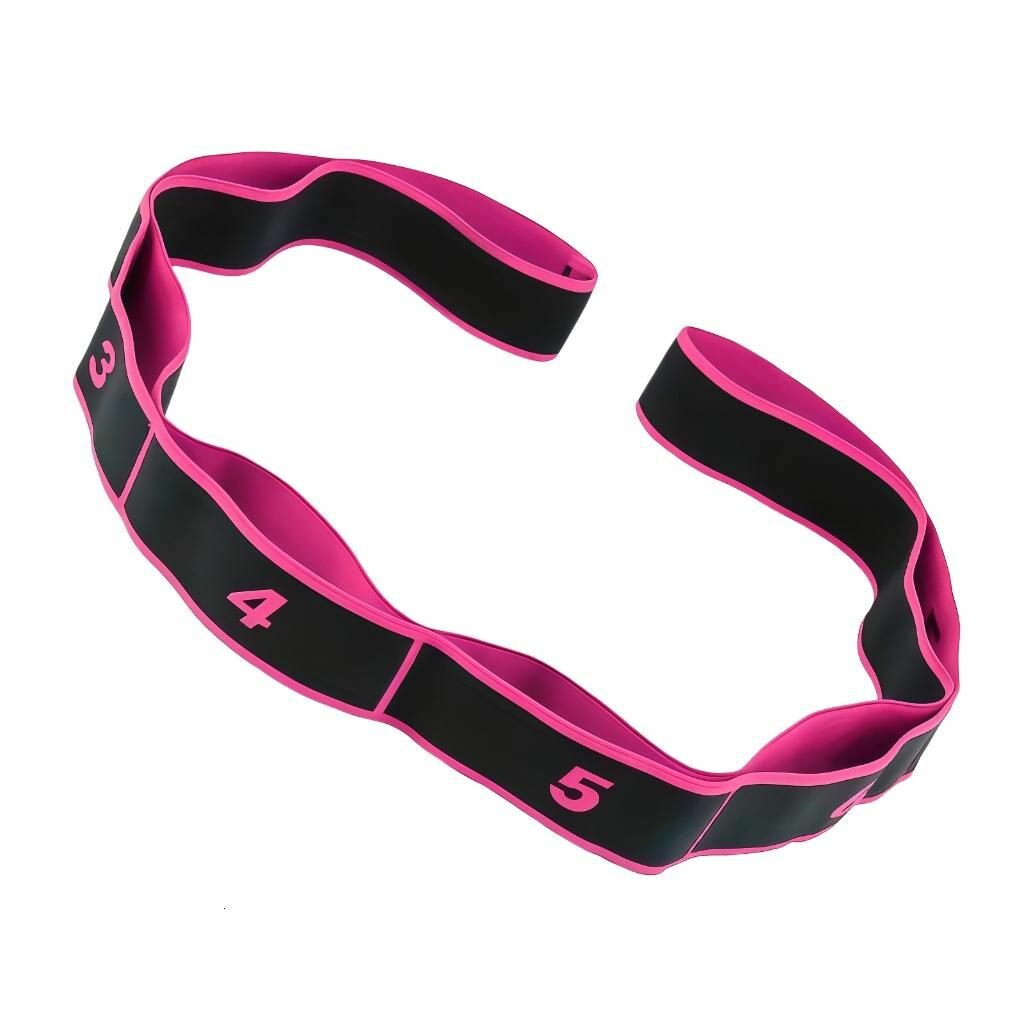 8-секционный эластичный ремень для йоги и растяжки, Розовый