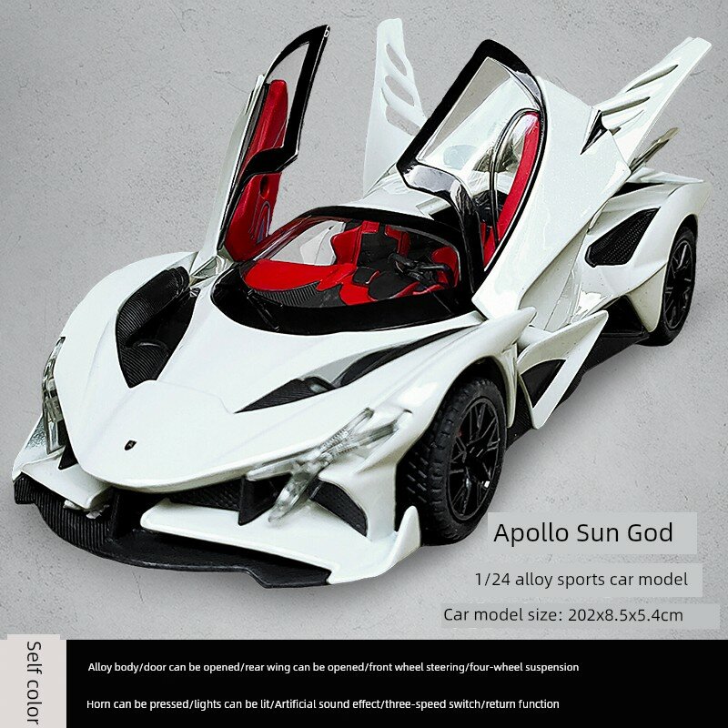 Apollo EVO Модель Автомобиля, Белый, Масштаб 1:18, Сплавная Коллекционная Игрушка для Детей