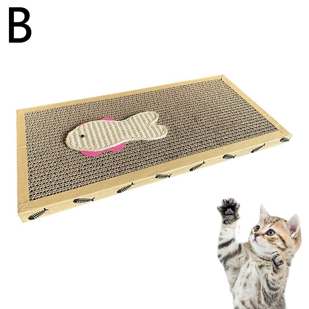 Когтеточка для кошек картонная напольная 43х21 лежанка; крафт