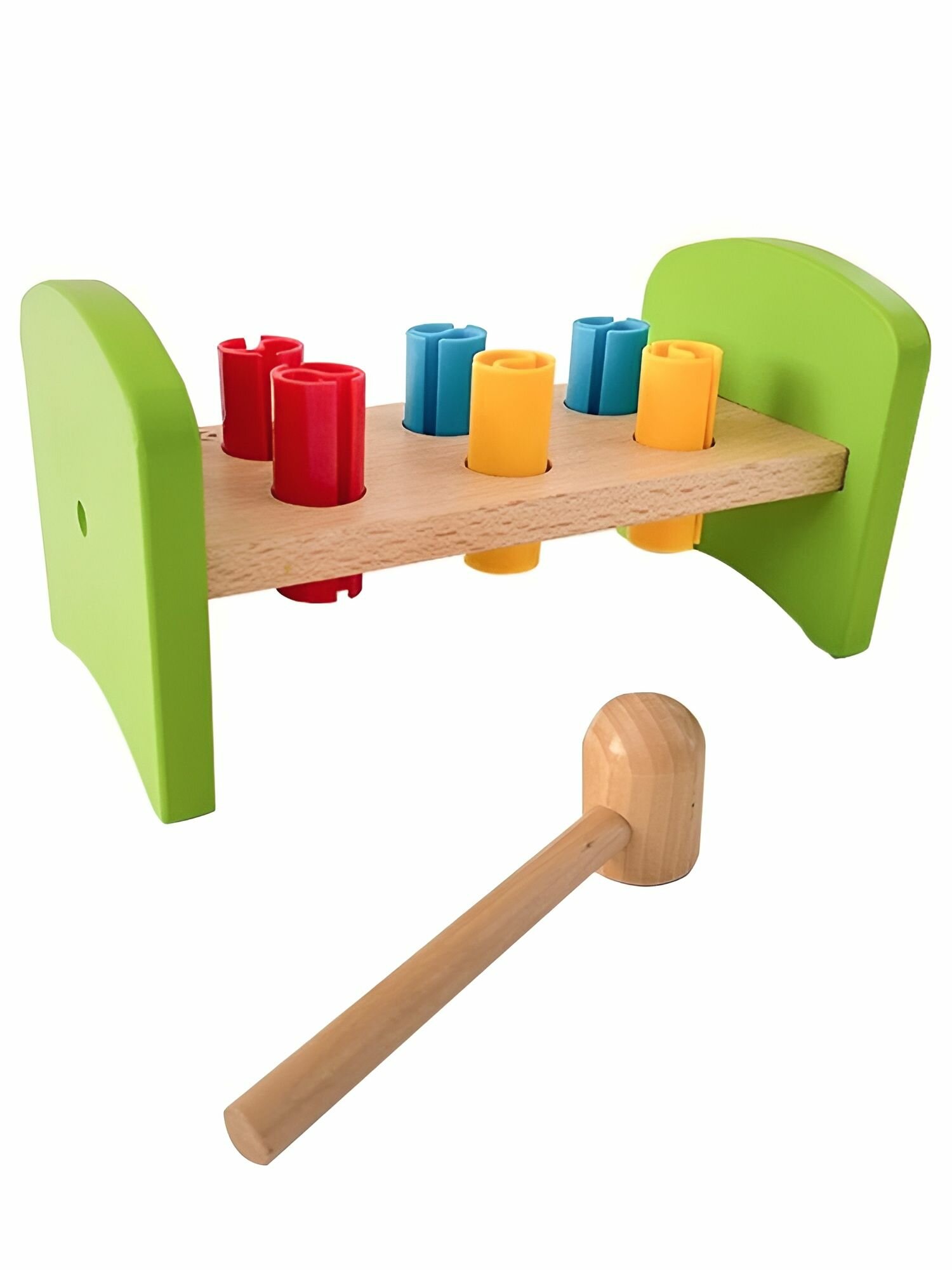 CLASSIC WORLD игрушка-колотушка деревянная развивающая с молоточком для малышей от 12 месяцев