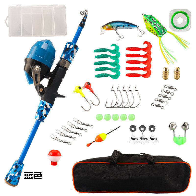 Детский спиннинговый набор для рыбалки на открытом воздухе, для начинающих, удочка 1,5 м