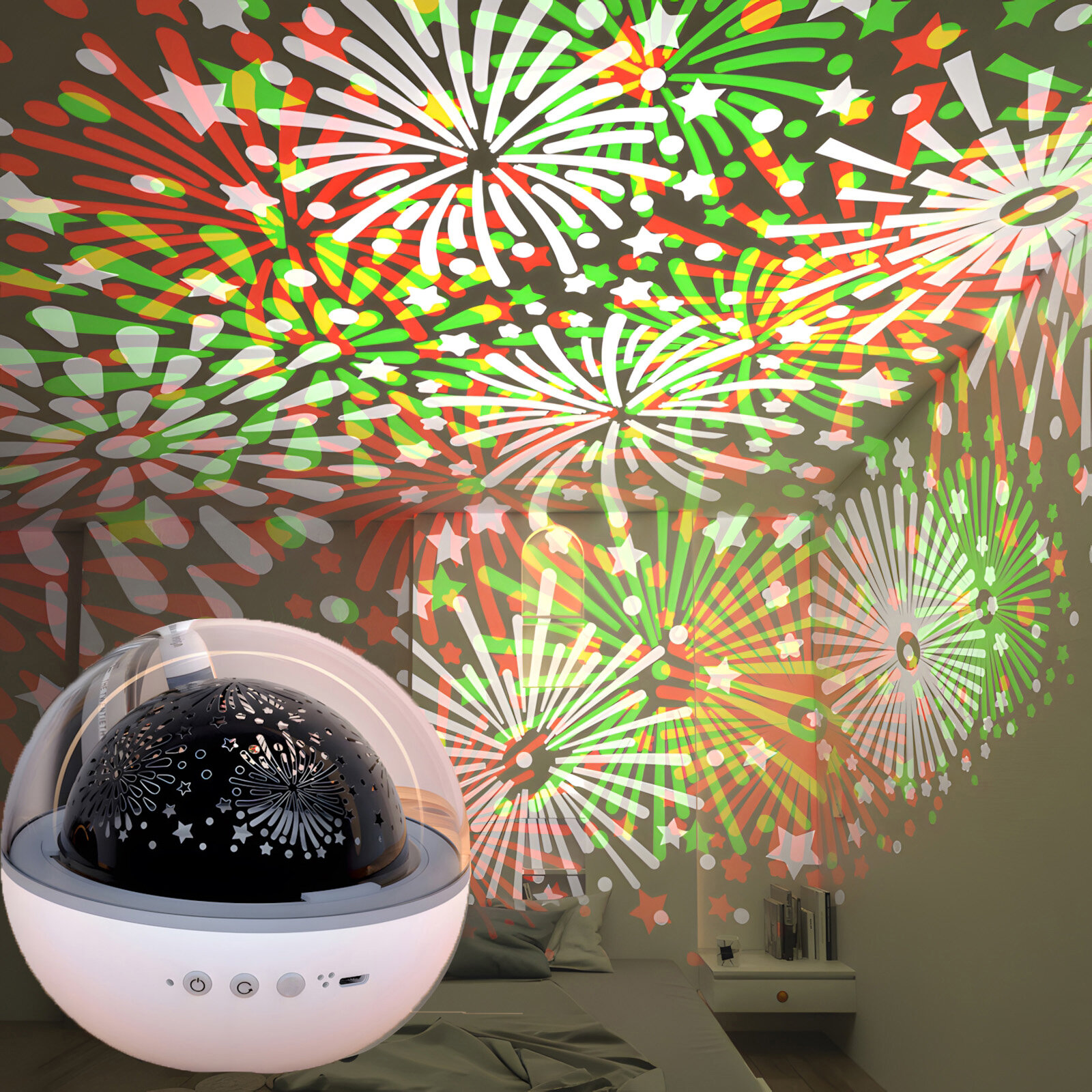 Цветной проектор звездного неба для детей 5 вращающихся океанских фильмов, пульт дистанционного управления, автоматическая музыка, декор детской комнаты на детский праздник и перед сном