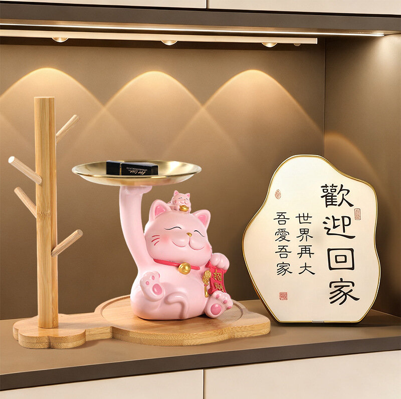 Ключница Lucky Cat, входное украшение, смола, новоселье, новый дом, прямые поставки с фабрики, декоративное украшение Lucky Cat