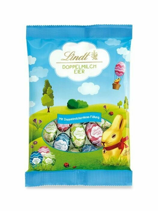 LIndt пасхальные мини-яйца из двойного молочного шоколада с начинкой, 90 гр (из Финляндии)