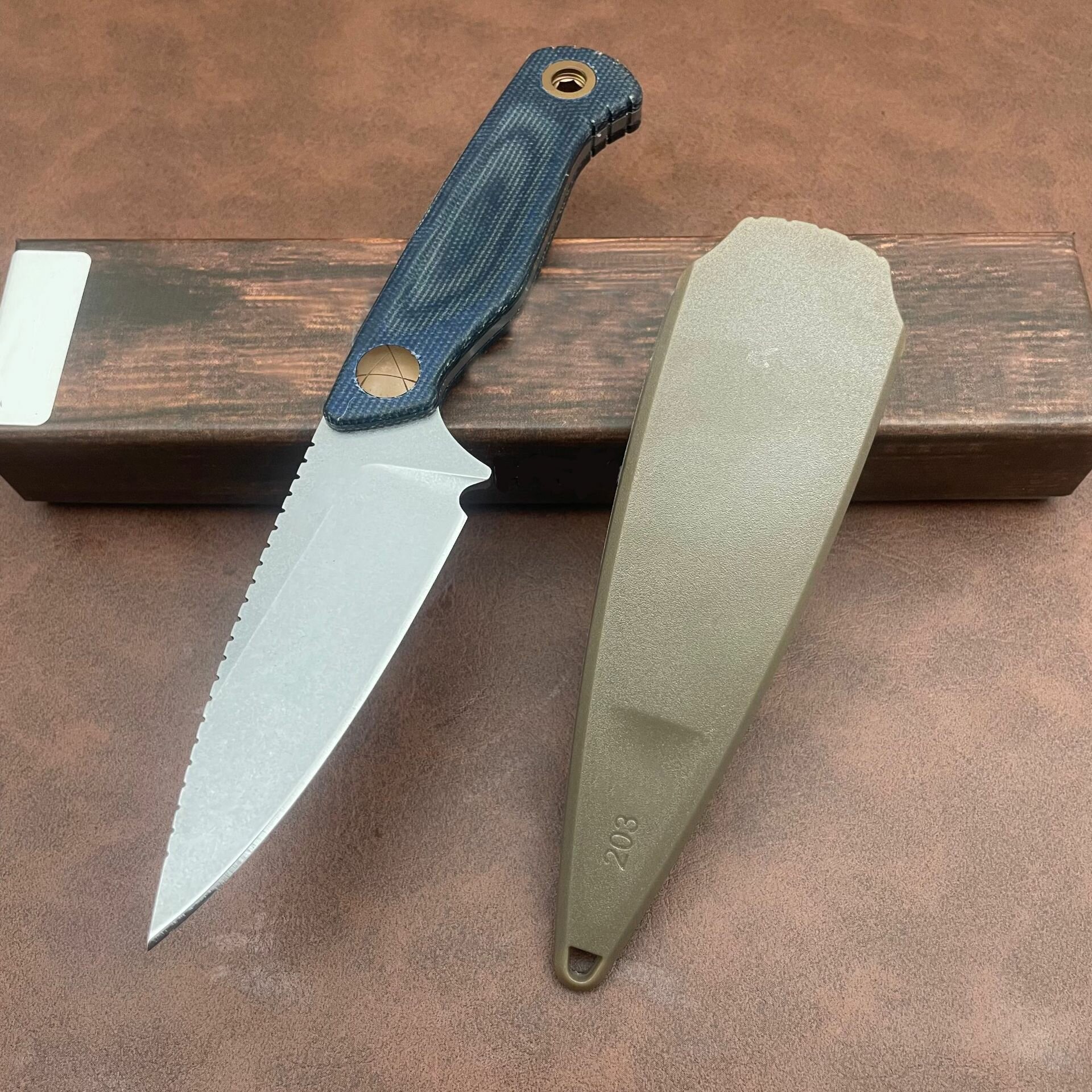 Benchmade203BT Маленький прямой нож с льняной рукоятью, портативный острый инструмент для кемпинга и очистки фруктов
