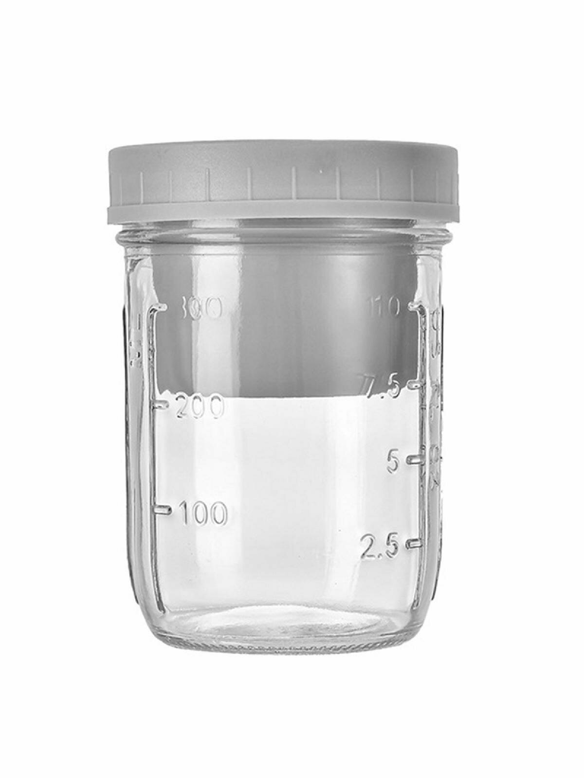 Стеклянная банка для салата на свежем воздухе с отдельной чашкой для соуса