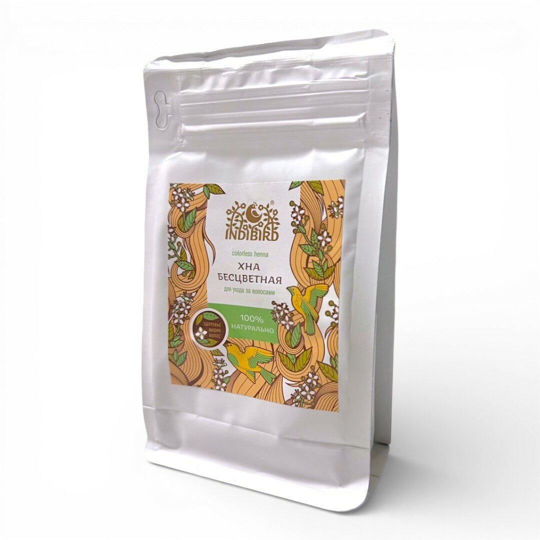 Indibird ХНА бесцветная (colorless henna), для ухода за волосами, Индибёрд, 200 г.