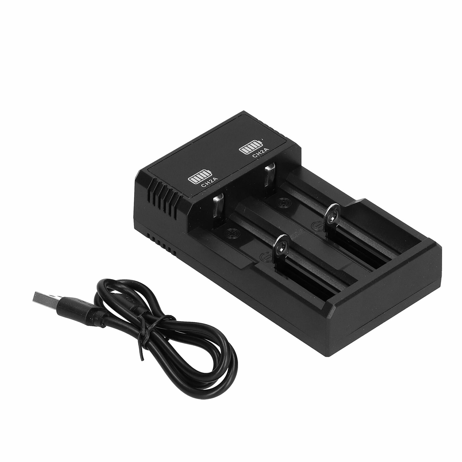 Универсальное зарядное устройство с 2 отсеками USB для быстрой зарядки и световым индикатором для литиевых батарей 18500 26650
