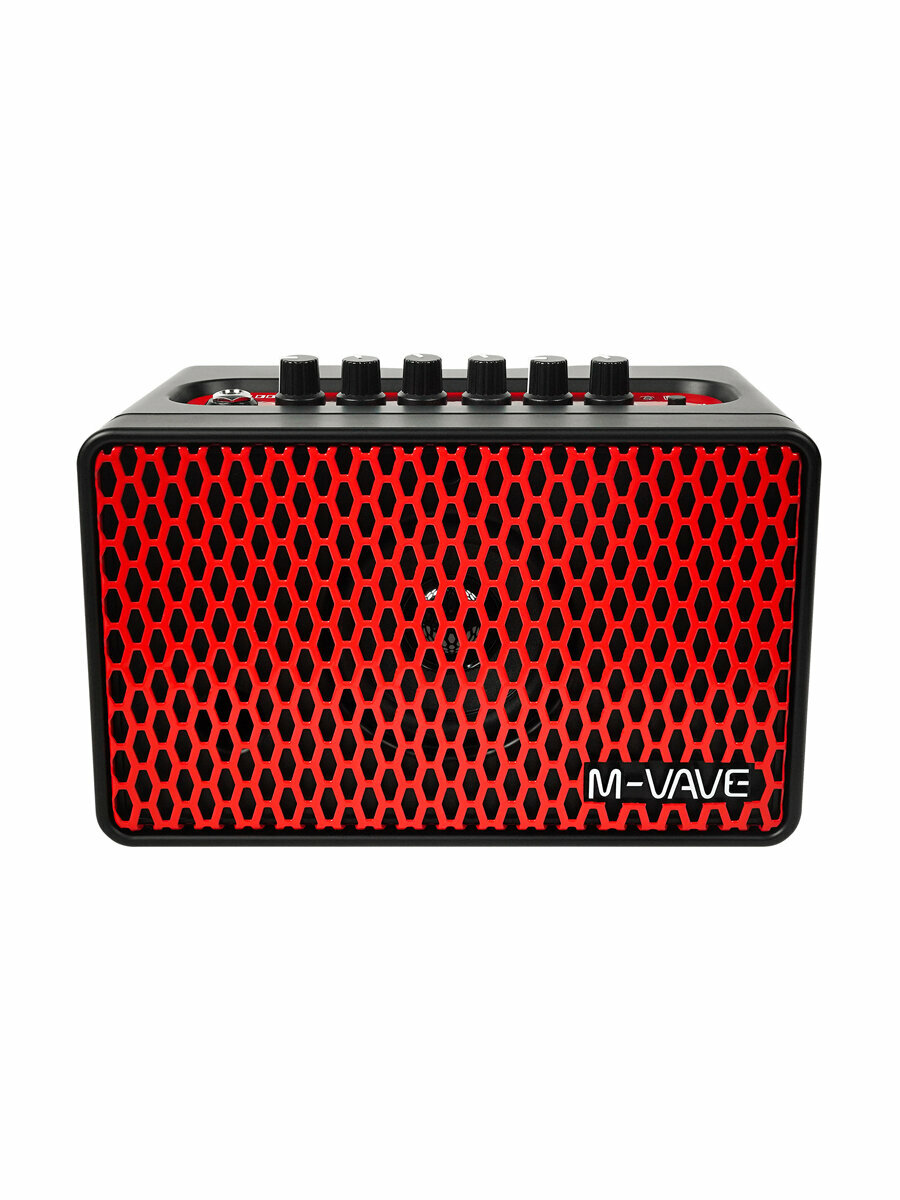 Гитарный усилитель Svendsen M-vave SP100, мощность 10Вт, встроенный аккумулятор, черный/красный