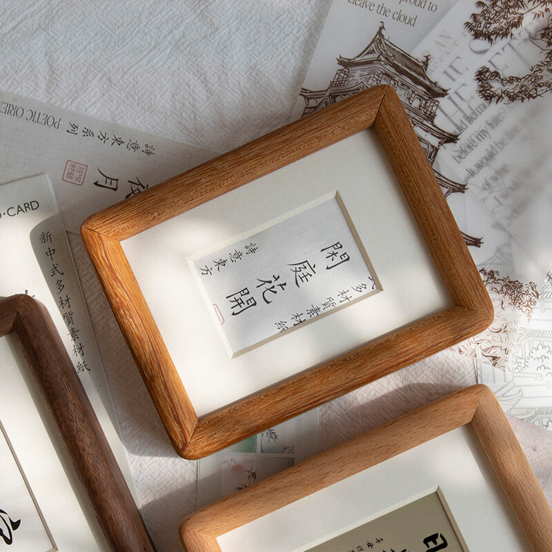 Черный орех, массив дерева, кисть для каллиграфии 3 дюйма, 4 рамки для каллиграфии, подставка для демонстрации, новый китайский стиль, мини-рамка, миниатюрная рамка для монтажа, украшение
