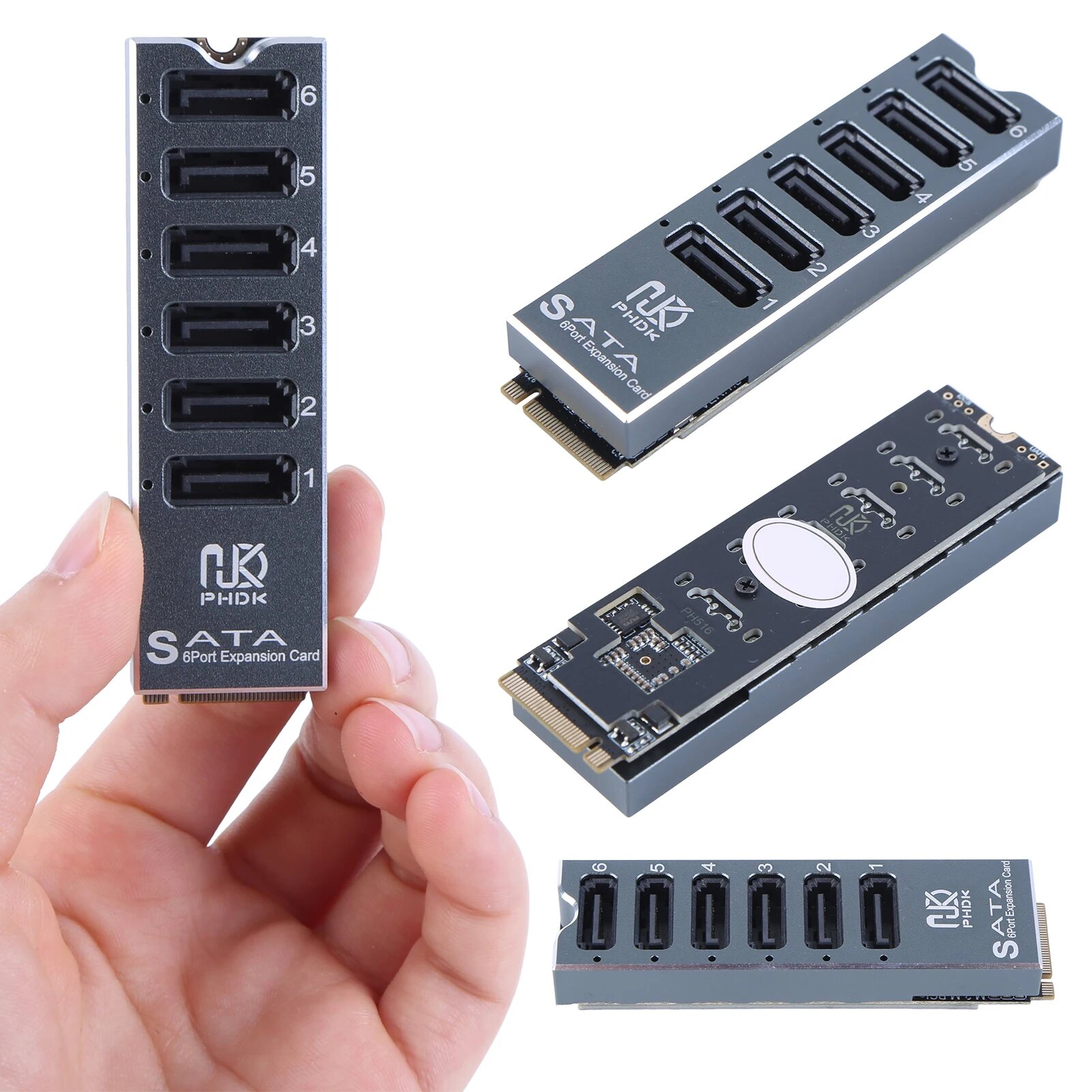 M.2 NVMe на 6-портовую карту SATA адаптер