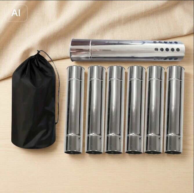 Труба дымохода для палатки, 6 шт, нержавеющая сталь, 30 см, для печи, кемпинга, пикника, выхлопной трубы