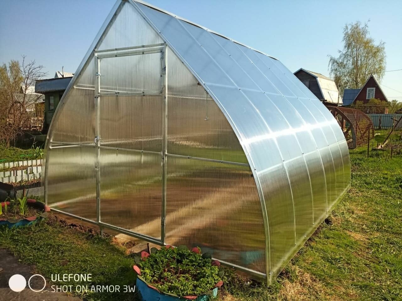 Теплица "Крона" 3х4 с поликарбонатом, шаг дуги 65см, каркас 25х25 оцинкованный