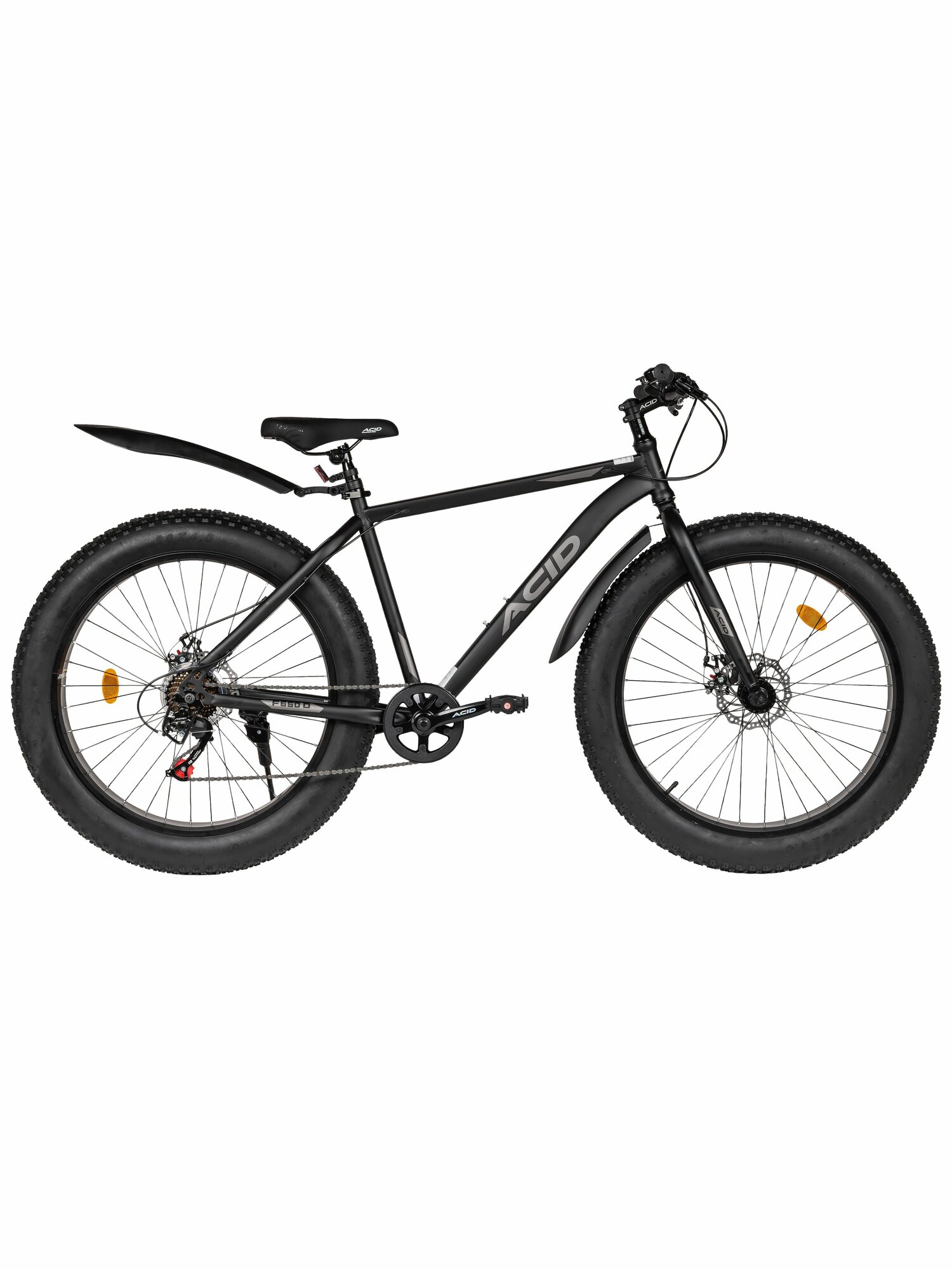 Велосипед горный взрослый фэтбайк 26 дюймов ACID F 660 D Рама 19 дюймов черный матовый/темно-серый