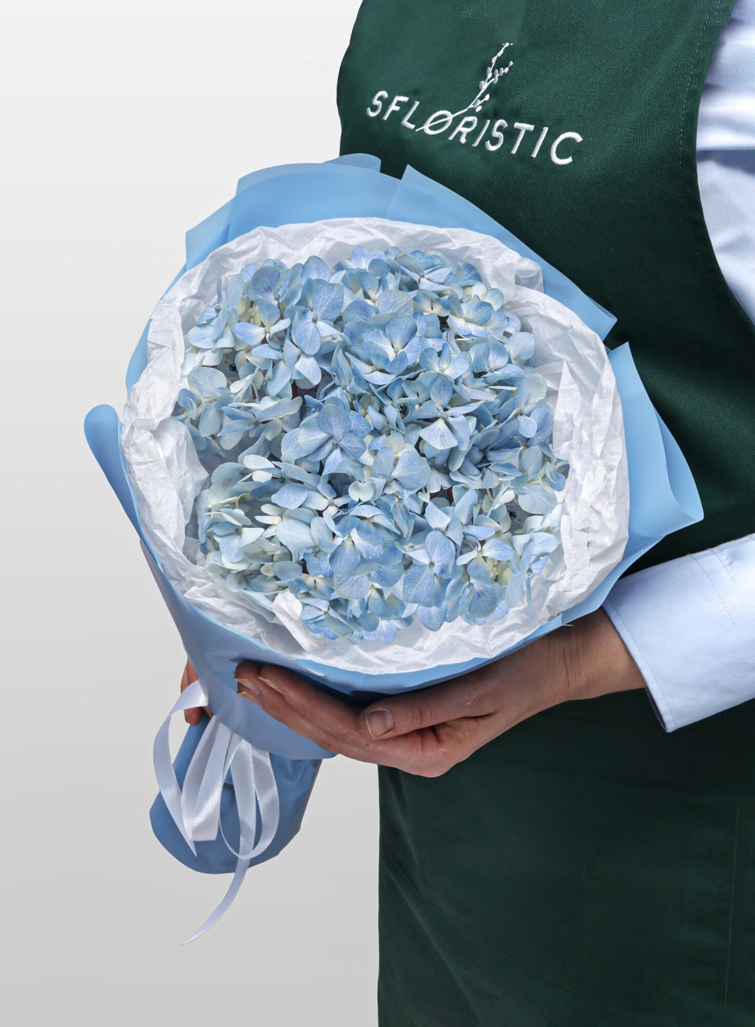 Букет гортензий StudioFloristic "Голубая", оберточная бумага, 1 шт