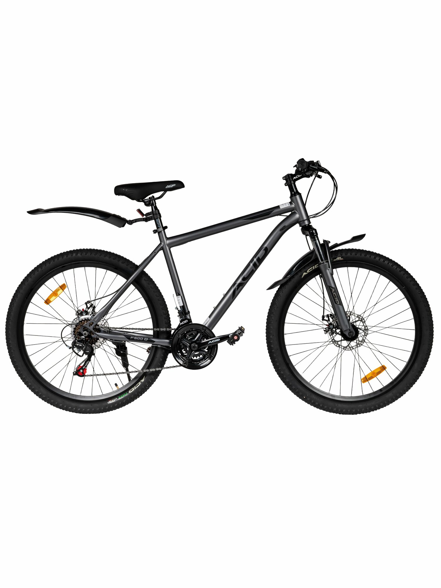 Велосипед горный взрослый 26 дюймов ACID F 600 D рама 17 дюймов серый матовый/черный