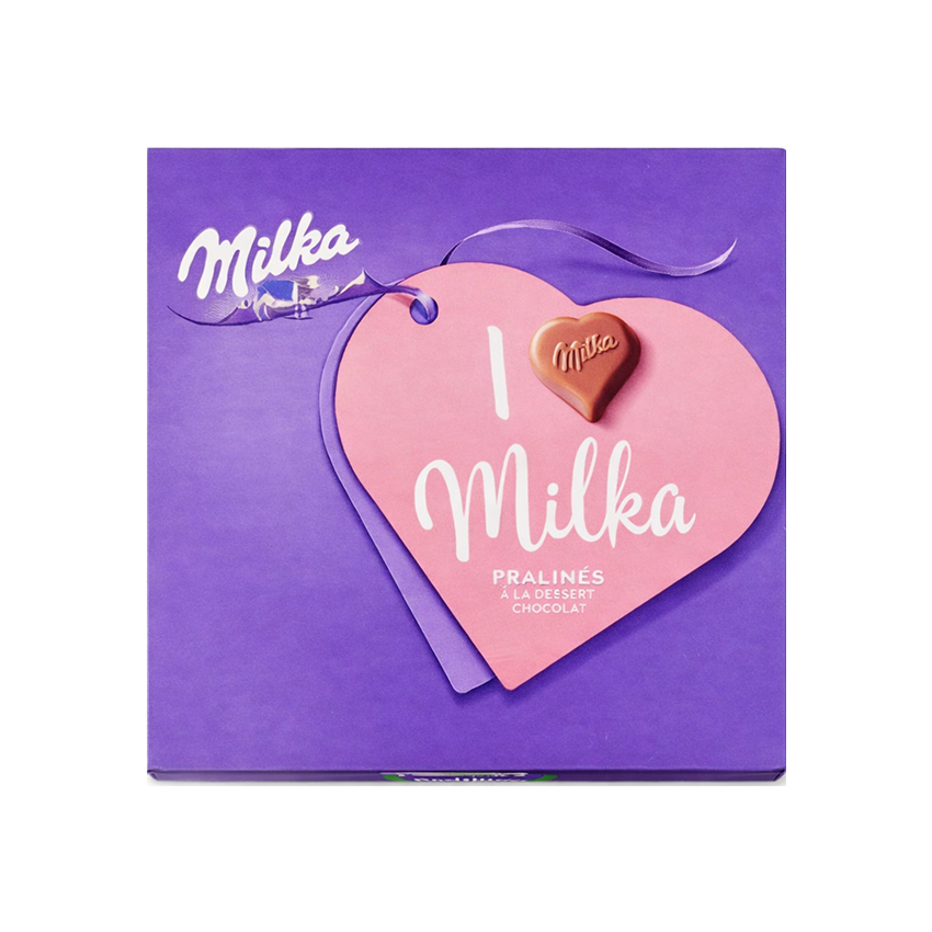 Milka I Love Pralines Strawberry Creme коробка конфет клубника и крем 110 гр