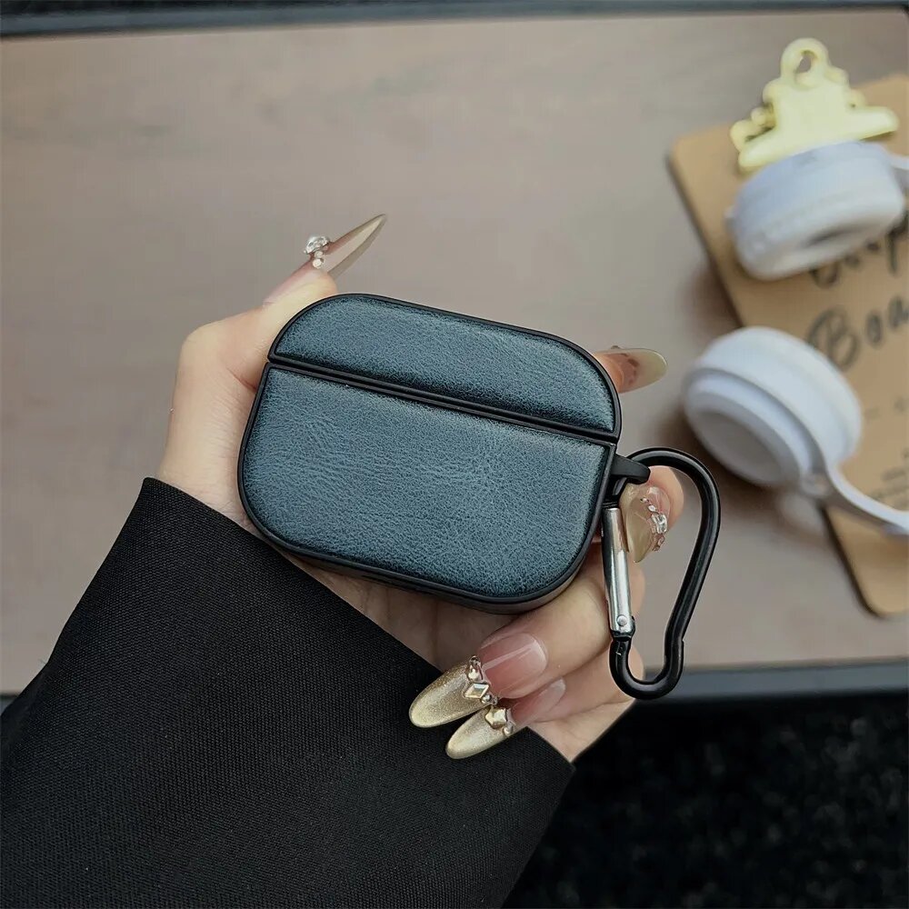 Роскошный деловой чехол из воловьей кожи с защитой беспроводных Bluetooth-наушников для Apple Airpods 3 4 2024 Pro 2, чехол для гарнитуры Funda