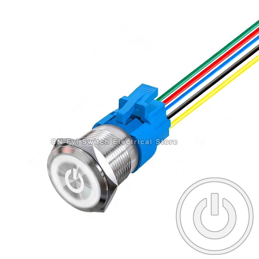 Водонепроницаемый металлический fixed self-locking, 12mm with wire, Power Supply White, 12-24V(12V)