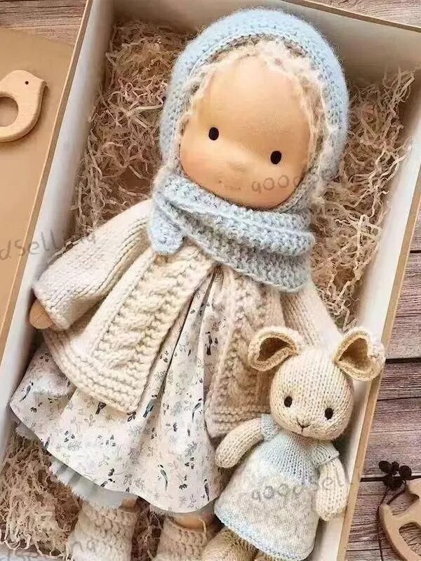 Вальдорфские куклы ручной работы для девочек в подарок, вязанные игрушки, кукла в коробке
