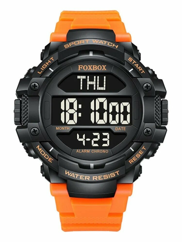 Часы FoxBox, электронные, на силиконовом ремешке, водонепроницаемые, с подсветкой