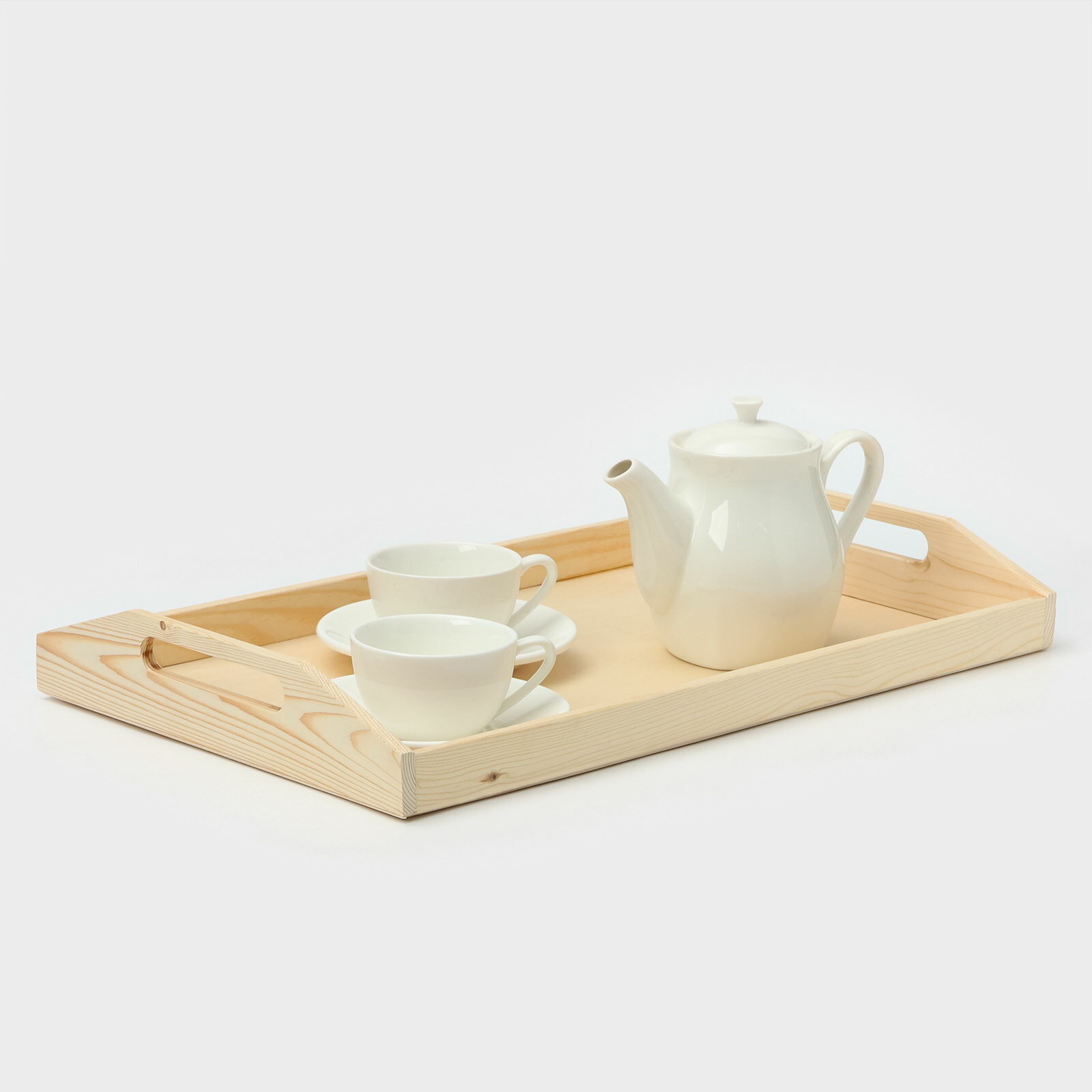 Поднос с ручками "Под роспись", 50x30x7 см, дерево, форма: прямоугольная