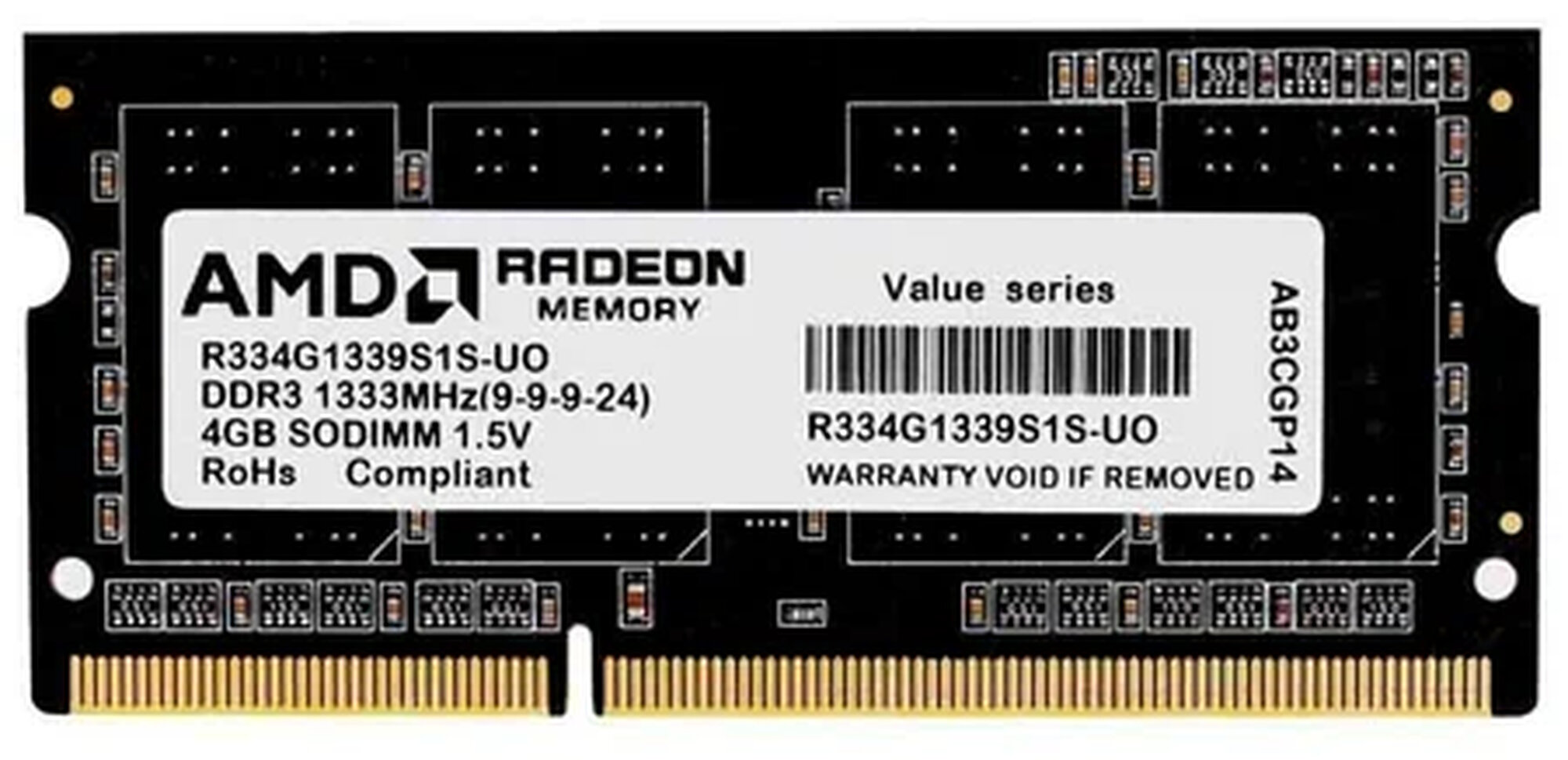 Модуль памяти NBook SO-DDR3 4Gb, 1333Mhz, AMD R3 Value (R334G1339S1S-UO)