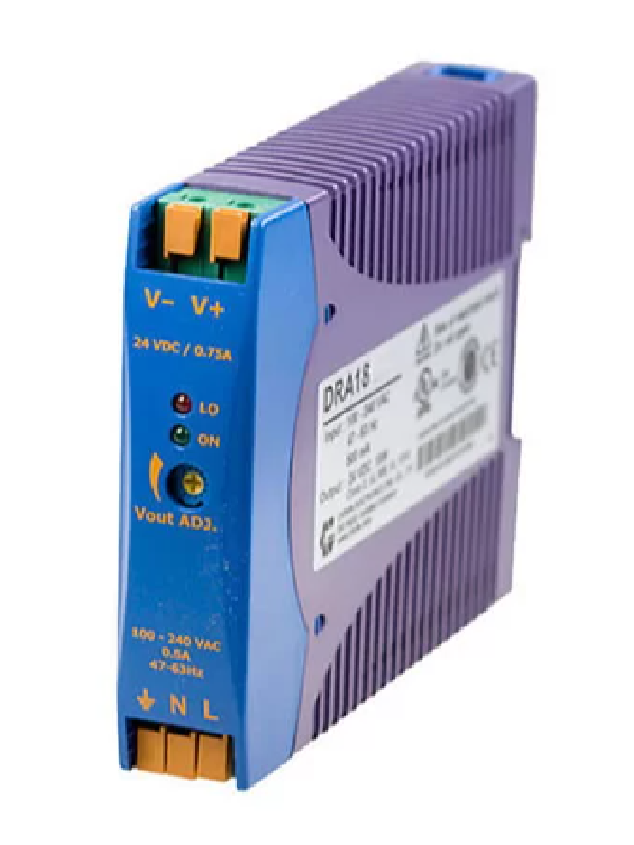 Преобразователь Chinfa DRA18-15 AC-DC, 18 Вт, 15 В, 1,2 А, монтаж на din-рейку, фиолетовый