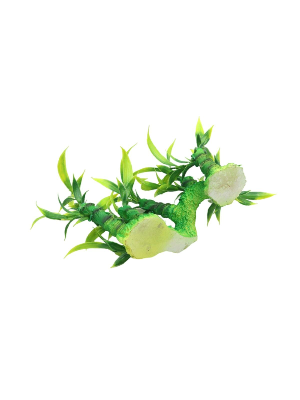 Искусственное зеленое бамбуковое украшение ландшафтного дизайна аквариума для рыб