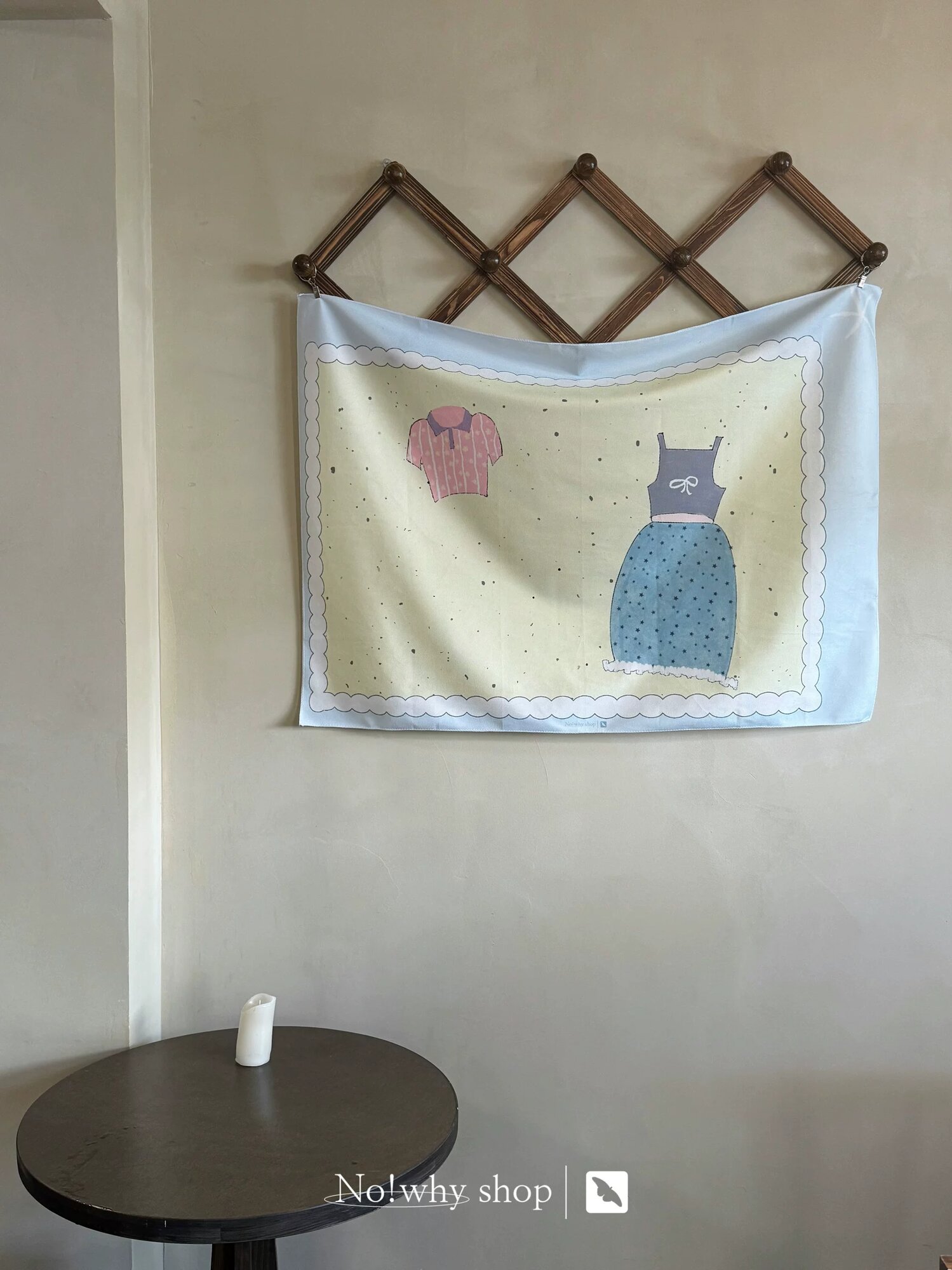 Нет! Зачем покупать·? Оригинальная, расписанная вручную тканевая панно-обои "Nowhy·home· для декора спальни и стен·